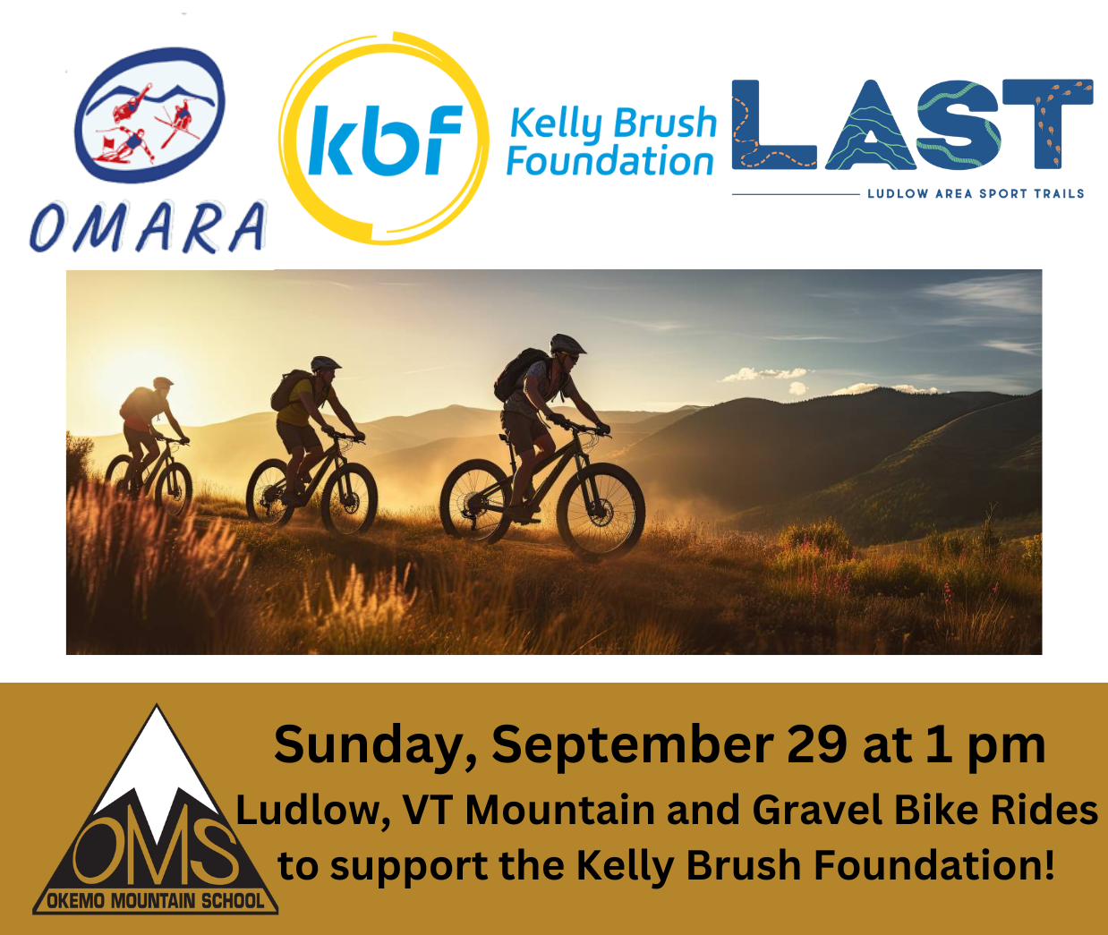 Kelly Brush Foundation Ride - LAST/Okemo Mountain School - VMBA